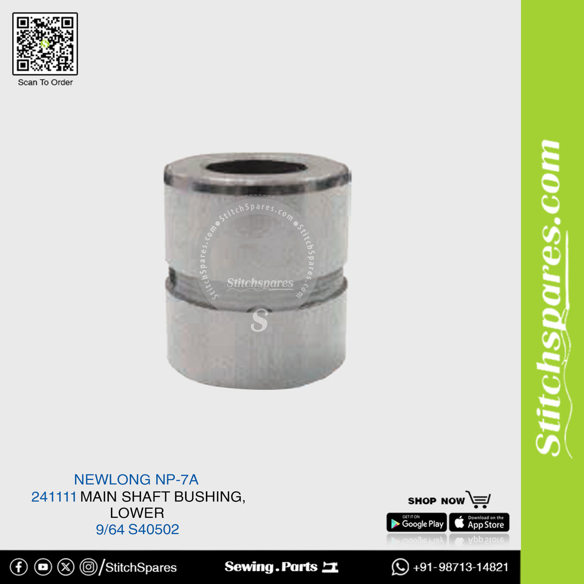 241111 Main Shaft Bushing, Lower NEWLONG NP-7A Bag Closer Sewing Machi ...