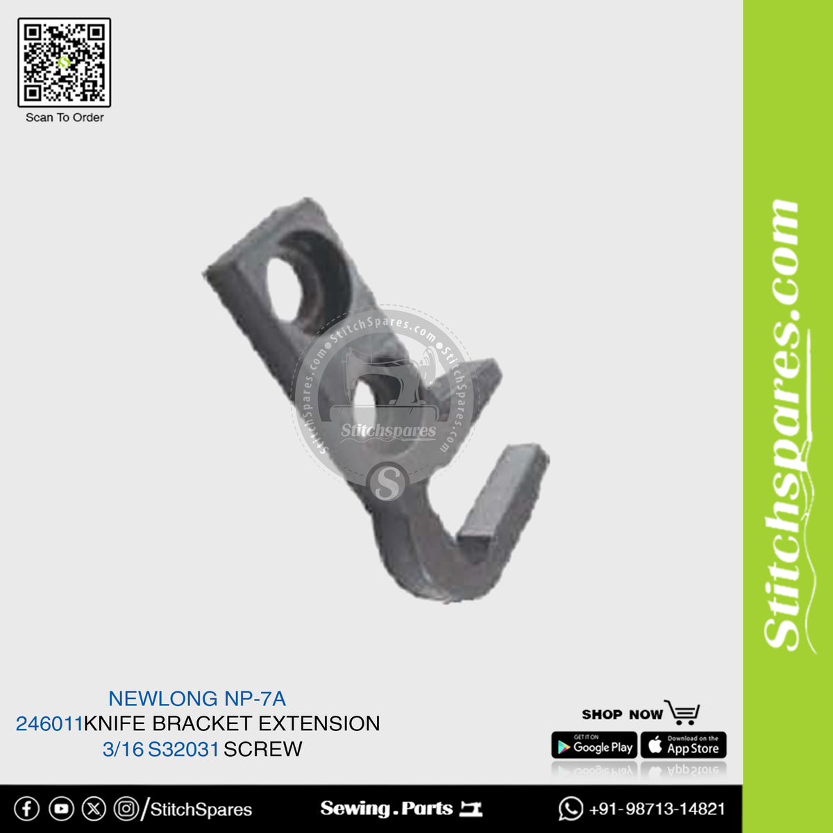 246011 Knife Bracket Extension NEWLONG NP-7A Bag Closer Sewing Machine ...