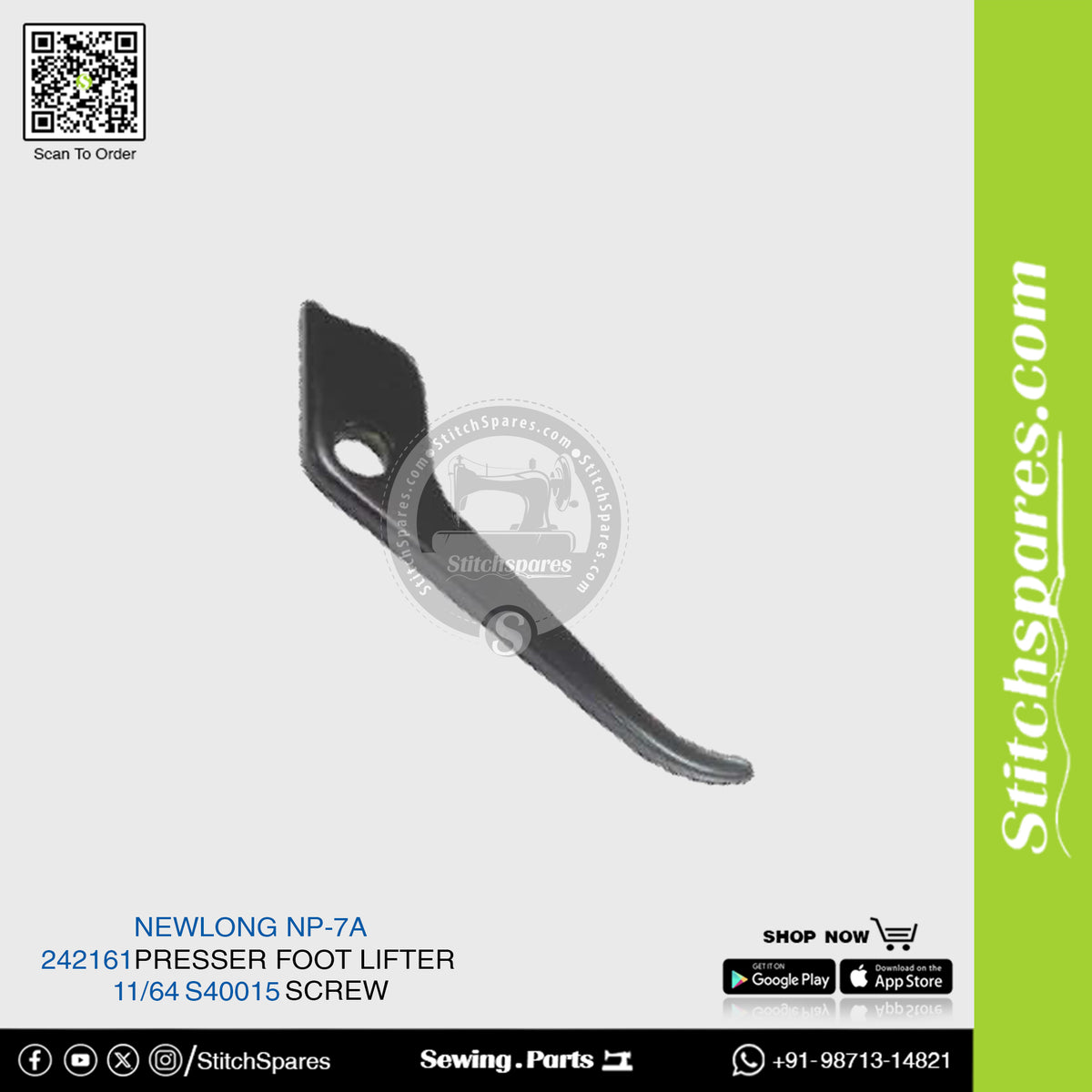 242161 Presser Foot Lifter NEWLONG NP-7A Bag Closer Sewing Machine Spa ...