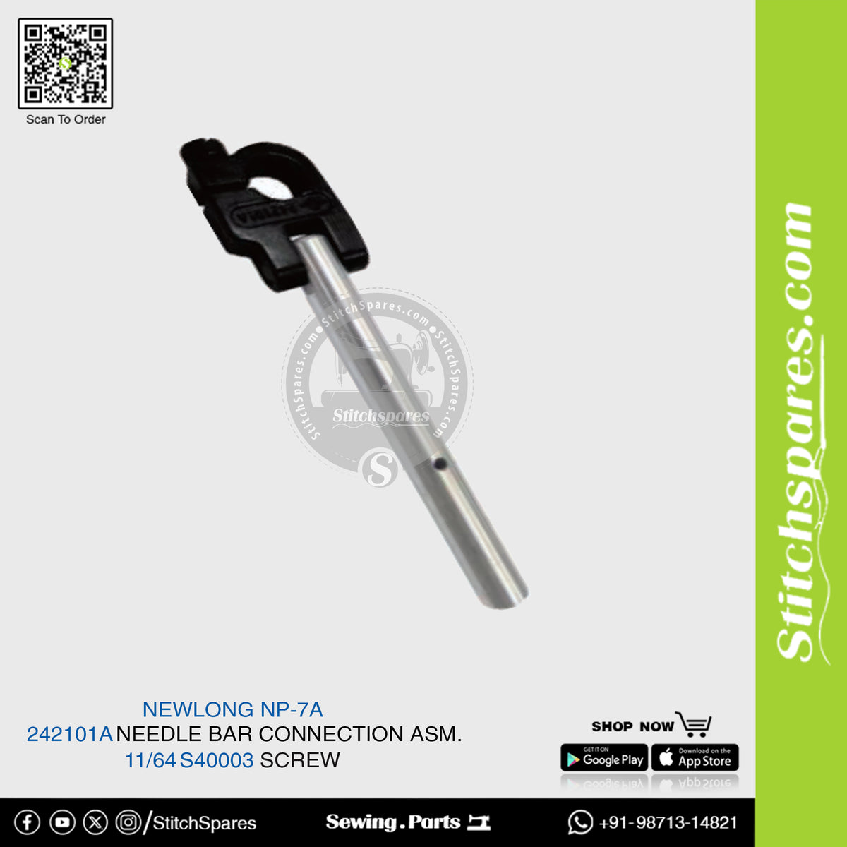 242101A Needle Bar Connection Asm. NEWLONG NP-7A Bag Closer Sewing Mac ...