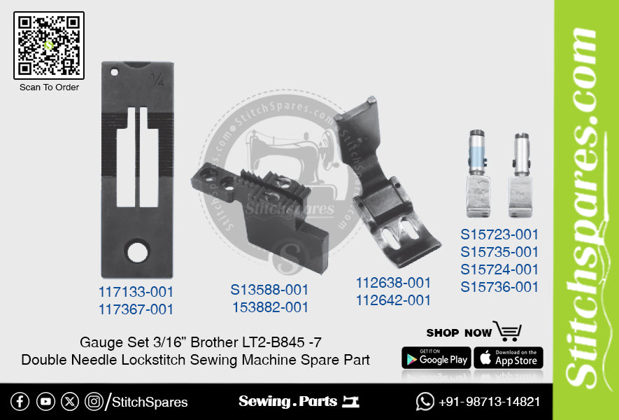 Gauge Set 3/16 Brother LT2-B845 -7 Double Needle Lockstitch Sewing Mac ...